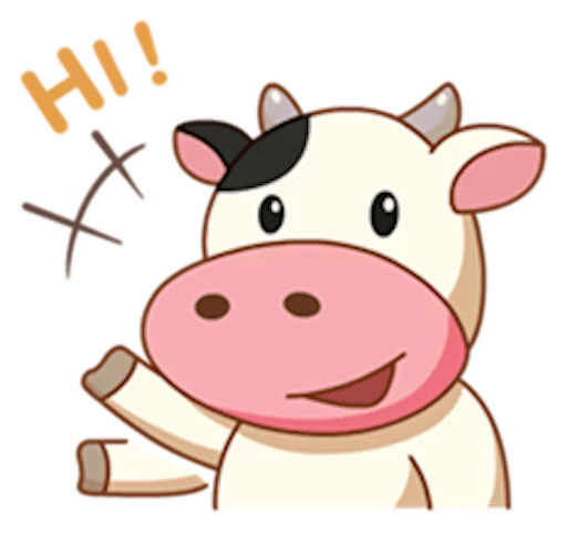 Sticker set «Momo Cow» for Telegram for free and without registration